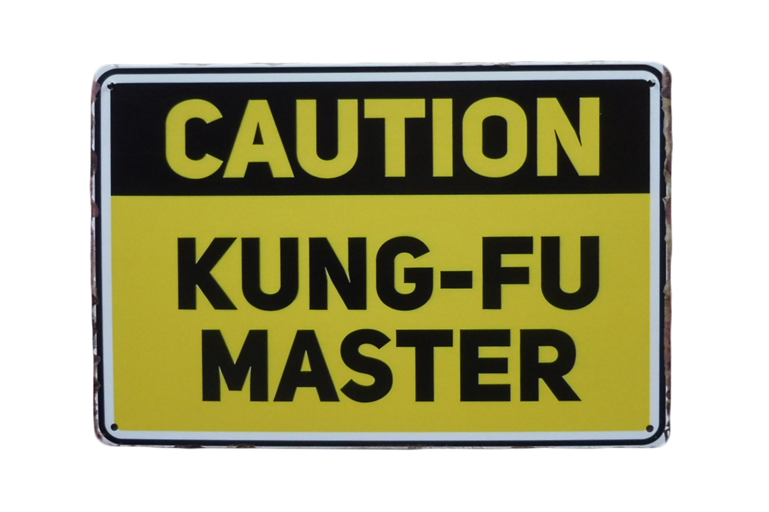 Caution Kungfu Master | Metalen decoratie | Snelle levering
