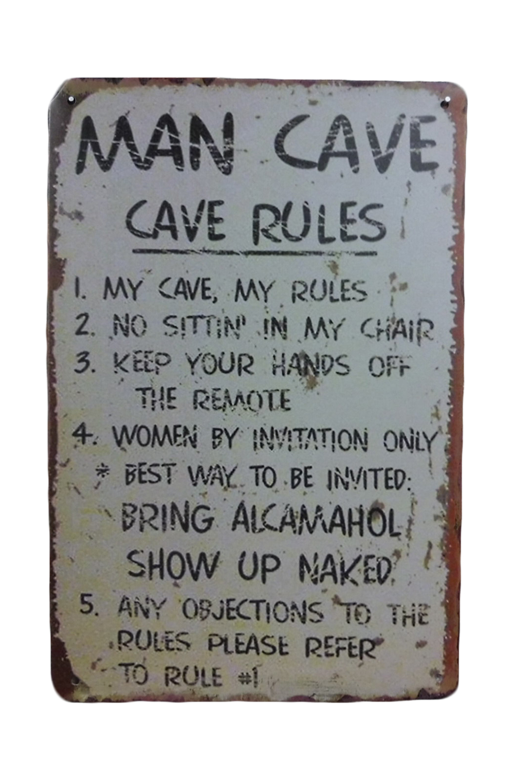 Mancave Cave Rules Metalen borden | Wandborden | Decoratie
